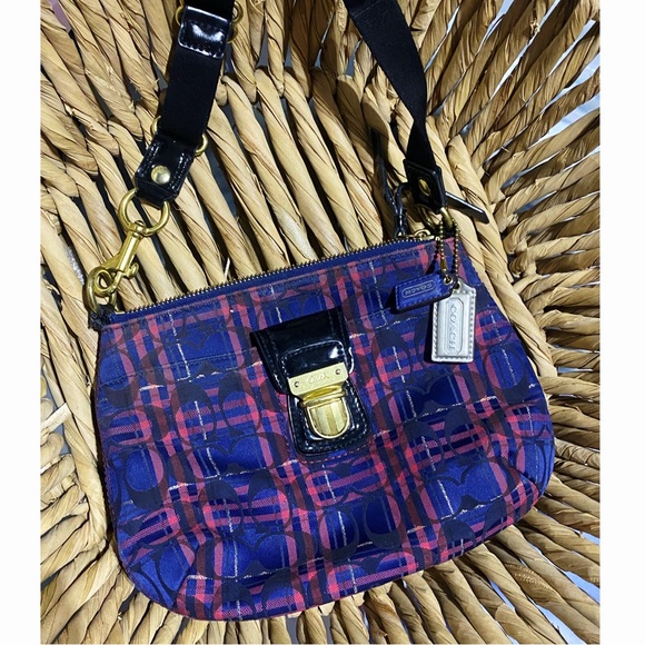 Coach | Bags | Authentic Coach Crossbody Bag Bluepurple Canvas Logo ...